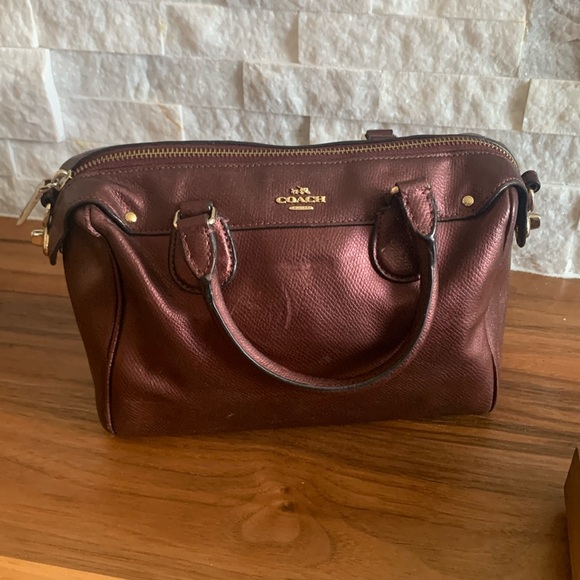 Coach | Bags | Coach Mini Bennett Metallic Bordeaux | Poshmark